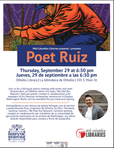 Poet Ricardo Ruiz to give bilingual readings in Othello and Pasco ...