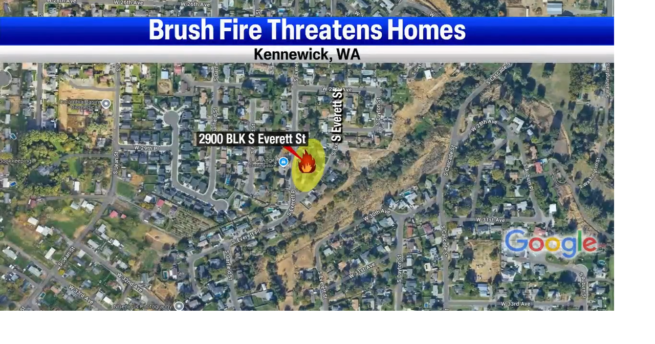 Kennewick fire crews take down brush fire that threatened homes | Fire ...