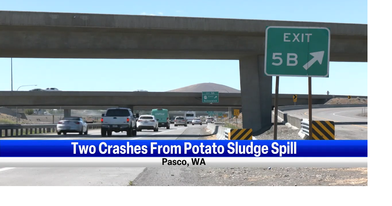 Motorcycles crash after hitting spilled potatoes on I-182, traffic ...