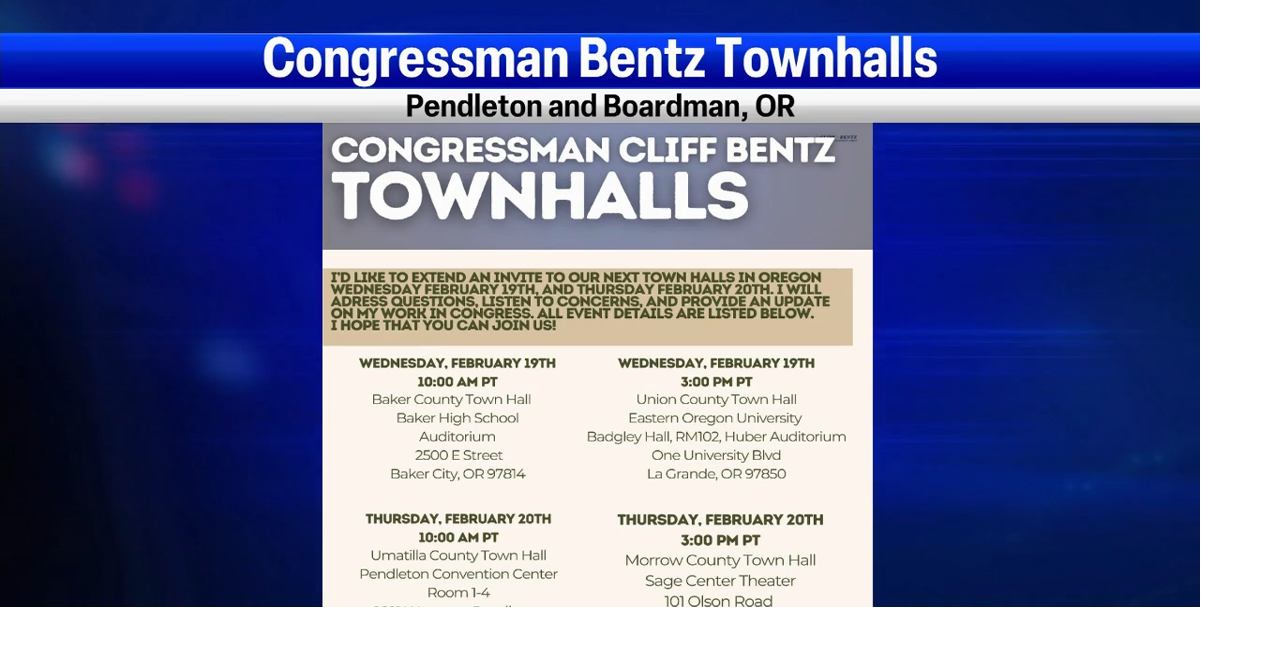 Congressman Bentz to host townhalls in Pendleton and Boardman Feb. 20 ...