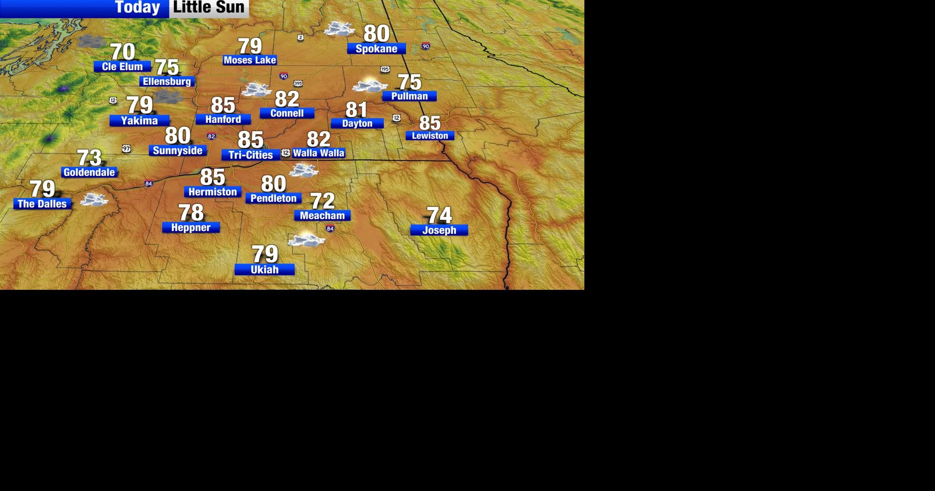 Calm and sunny this morning before cloudy skies and gusts brings ...