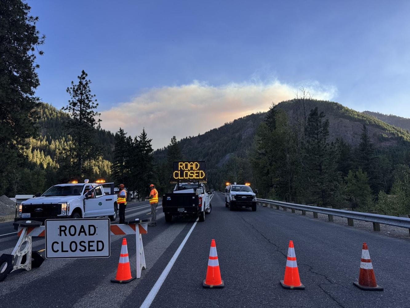 US 97 Blewett Pass back open despite Labor Mountain Fire | News ...