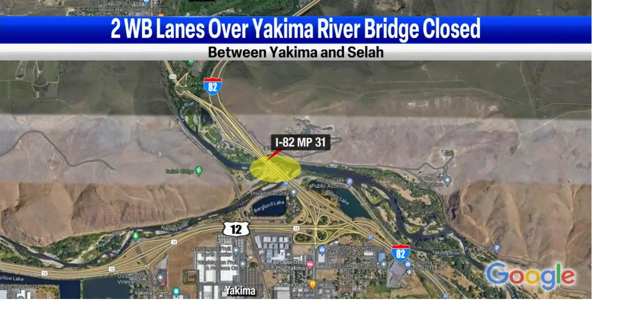 I-82 westbound lanes closed between Yakima and Selah | Traffic ...