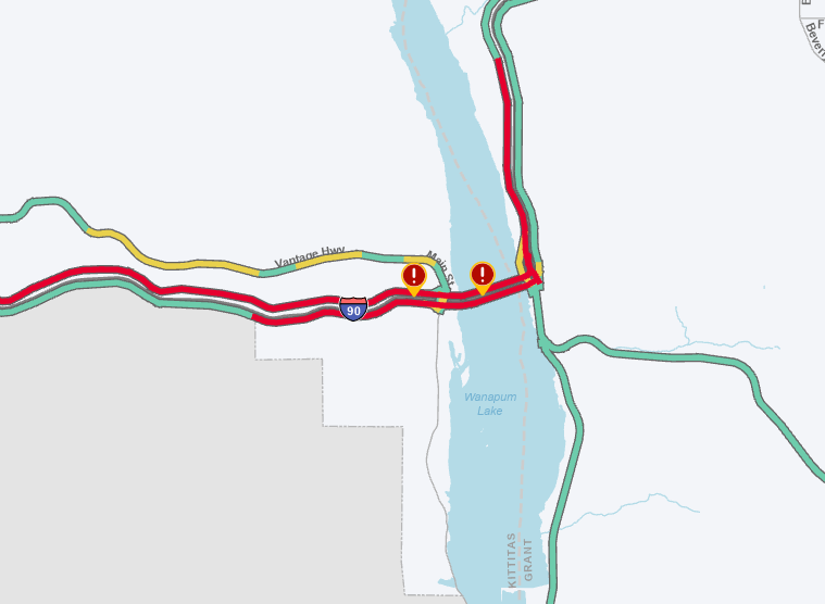 Westbound I-90 closed on Vantage Bridge after crash | News ...
