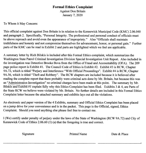 Ethics complaint filed against Kennewick mayor | News | nbcrightnow.com