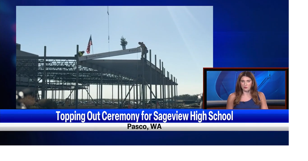 Pasco School District holds topping out ceremony for Sageview High ...
