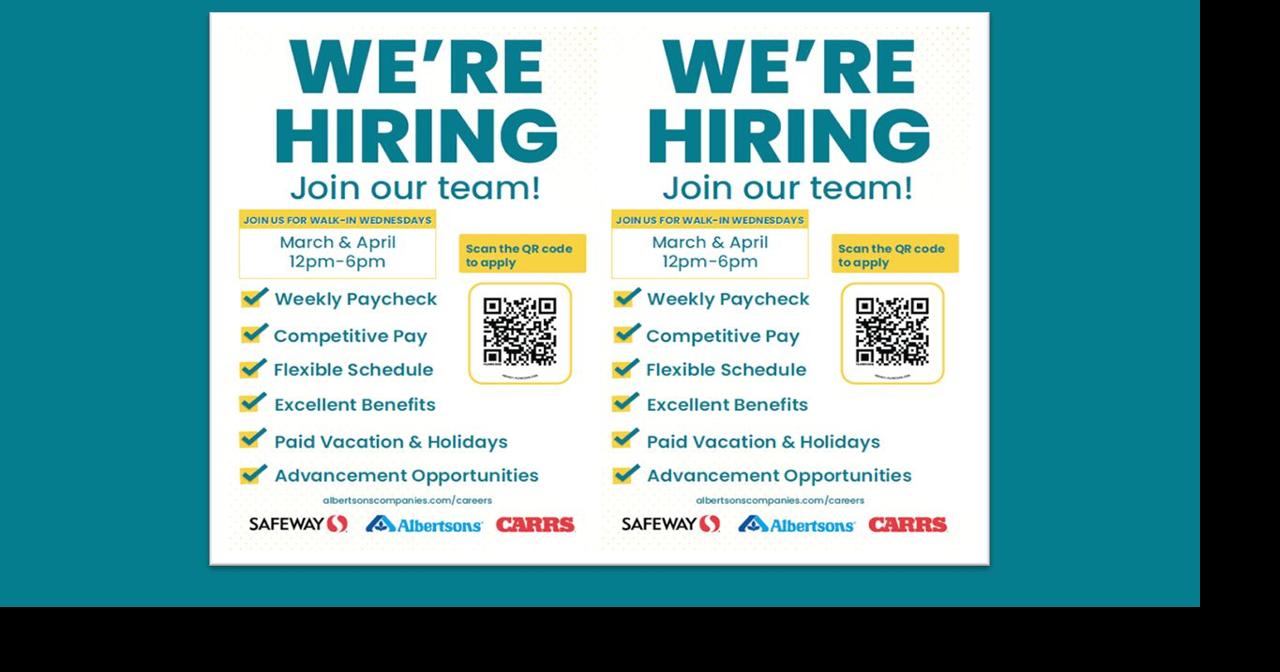 Safeway and Albertsons "Walk-in Wednesdays" hiring event this April ...