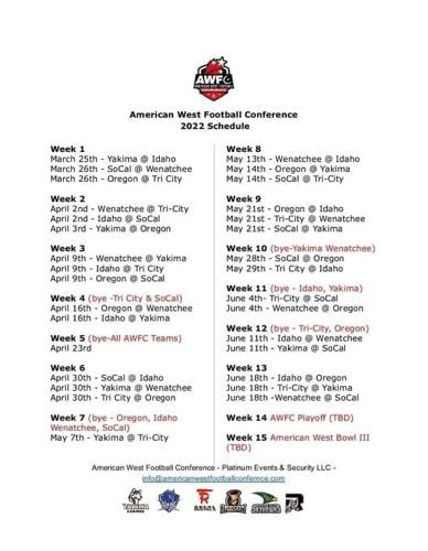 2022 AWFC Schedule Released | Area Sports | nbcrightnow.com