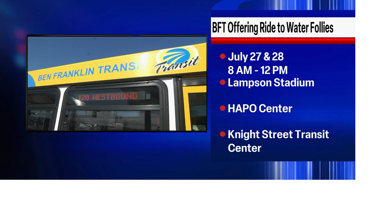 Ben Franklin Transit offering shuttles to Water Follies, Art in the ...