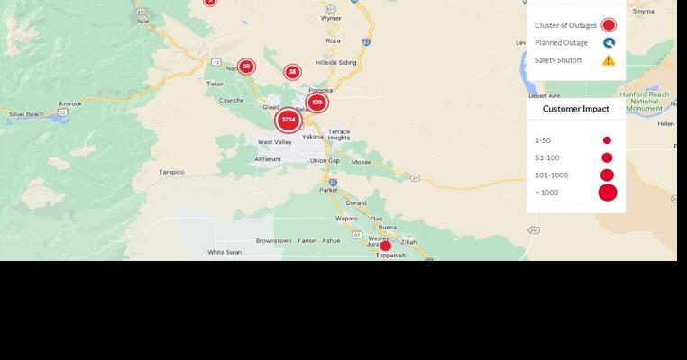 Pacific Power Yakima outage map | | nbcrightnow.com