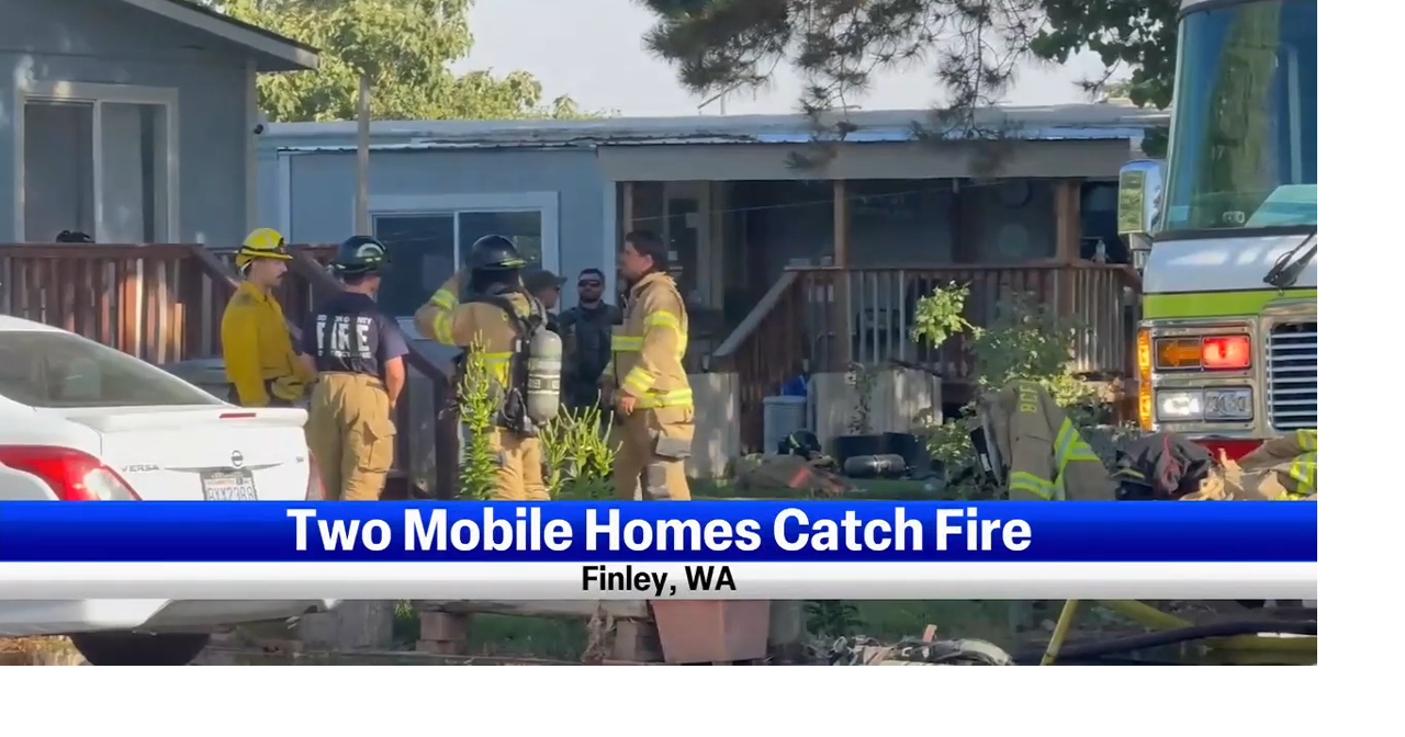 Mobile home park fire leaves two families without homes in Finley ...