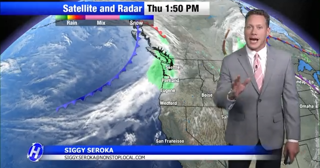 Gloomy skies and gusty winds near the Lower East Slopes of the Cascades ...