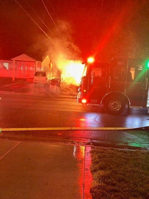 Downed powerline and shed fire requires first responders to work ...