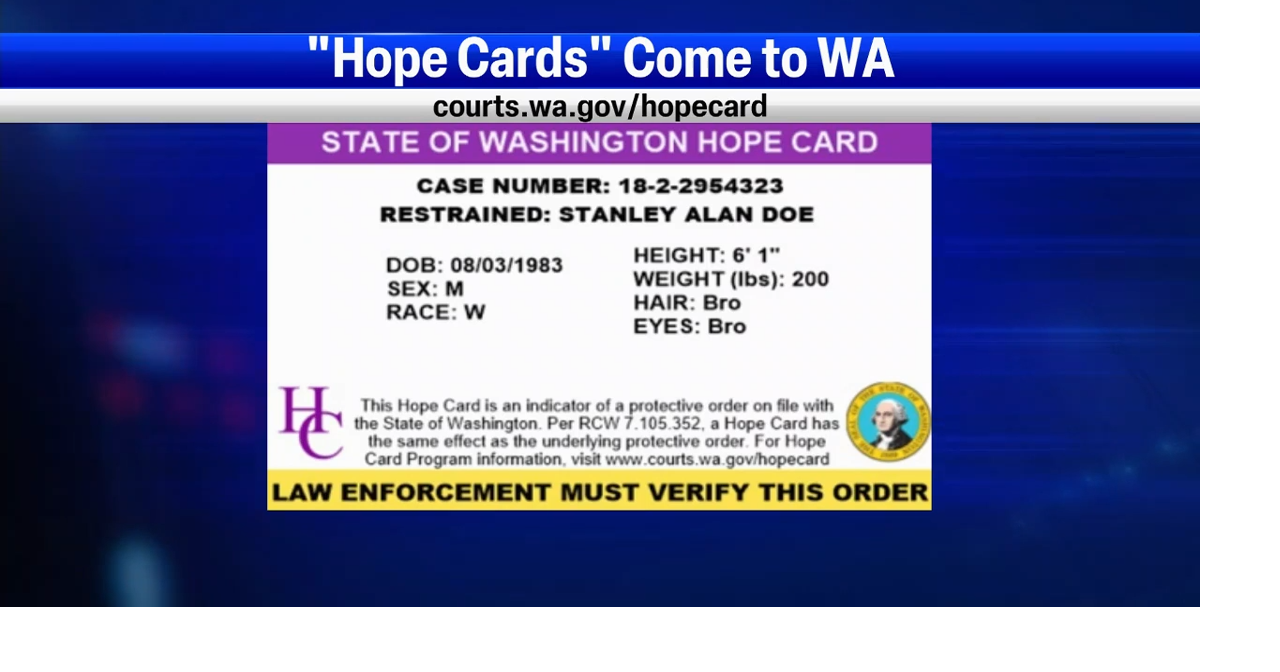 Hope cards available for people with protection orders in Washington ...