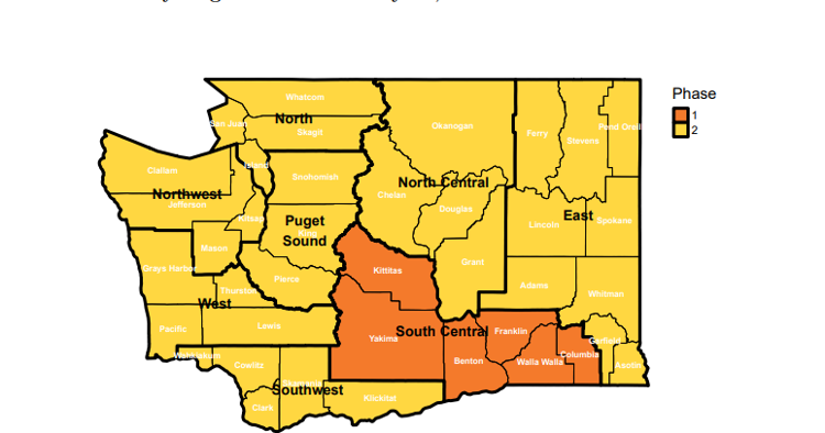 South Central Region not moving to Phase 2 of Inslee's Roadmap to ...