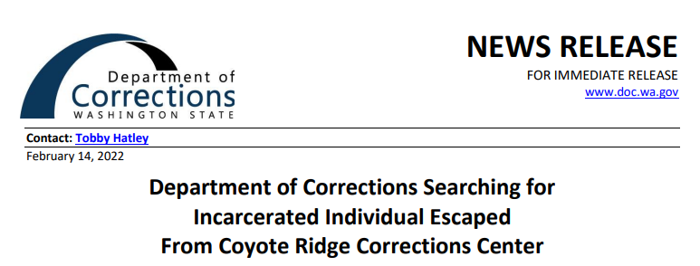 BREAKING: Coyote Ridge prisoner escaped | News | nbcrightnow.com