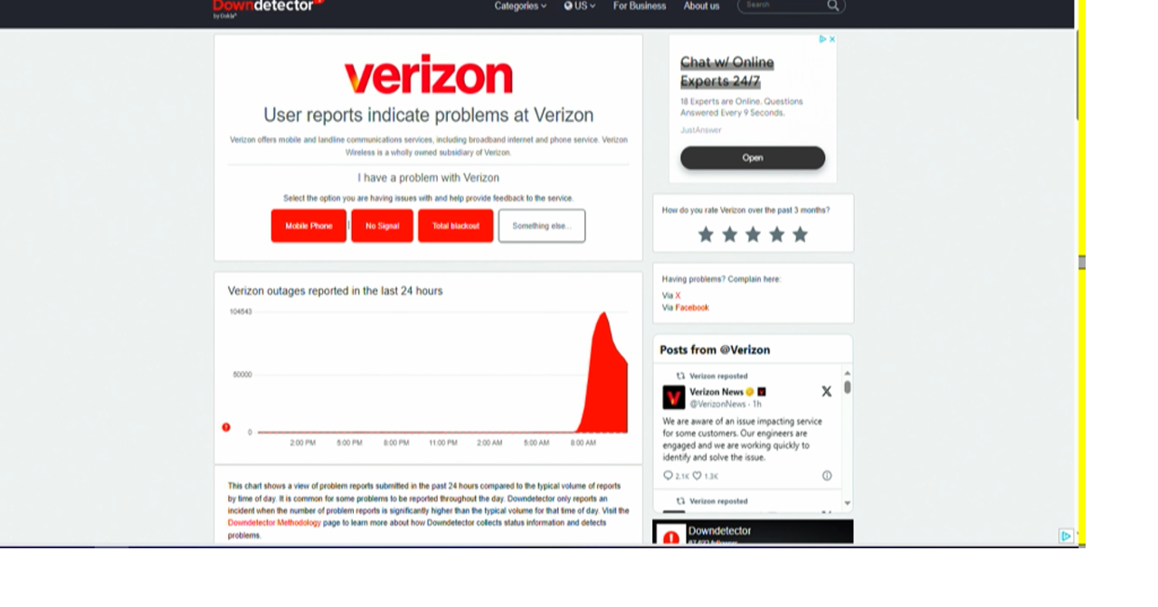 Nationwide cell-phone service outage reported | News | nbcrightnow.com