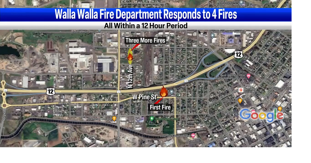 Walla Walla Fire Department responds to 4 suspicious fires over 12 ...