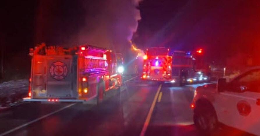 Highway 97 shut down for 4 hours after semi catches fire | News ...