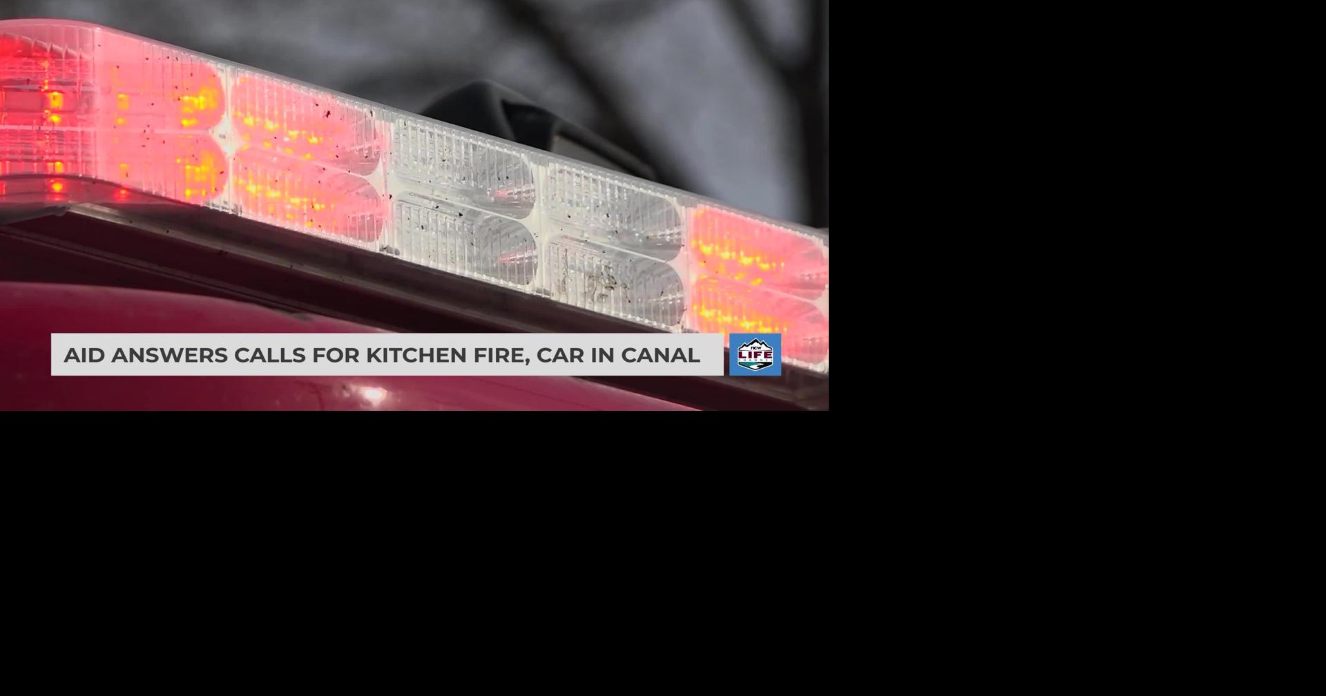 Aid answers calls for kitchen fire, car in canal | Videos | ncwlife.com