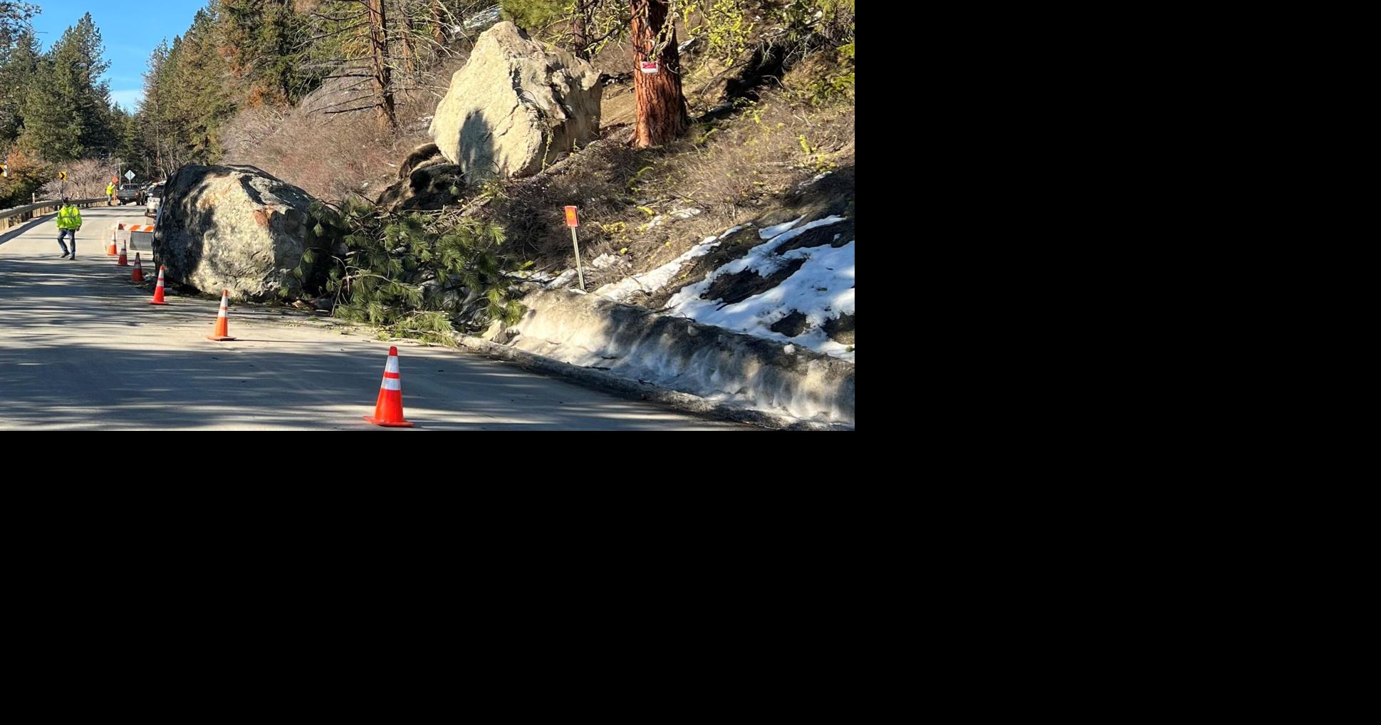 Chumstick Highway remains closed as workers deal with huge rocks | News ...