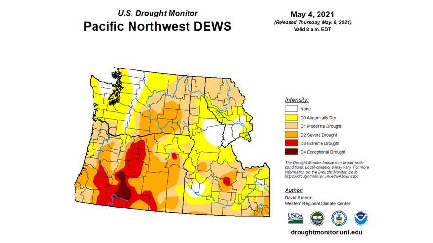 Drought map shows better conditions for North Central Washington ...