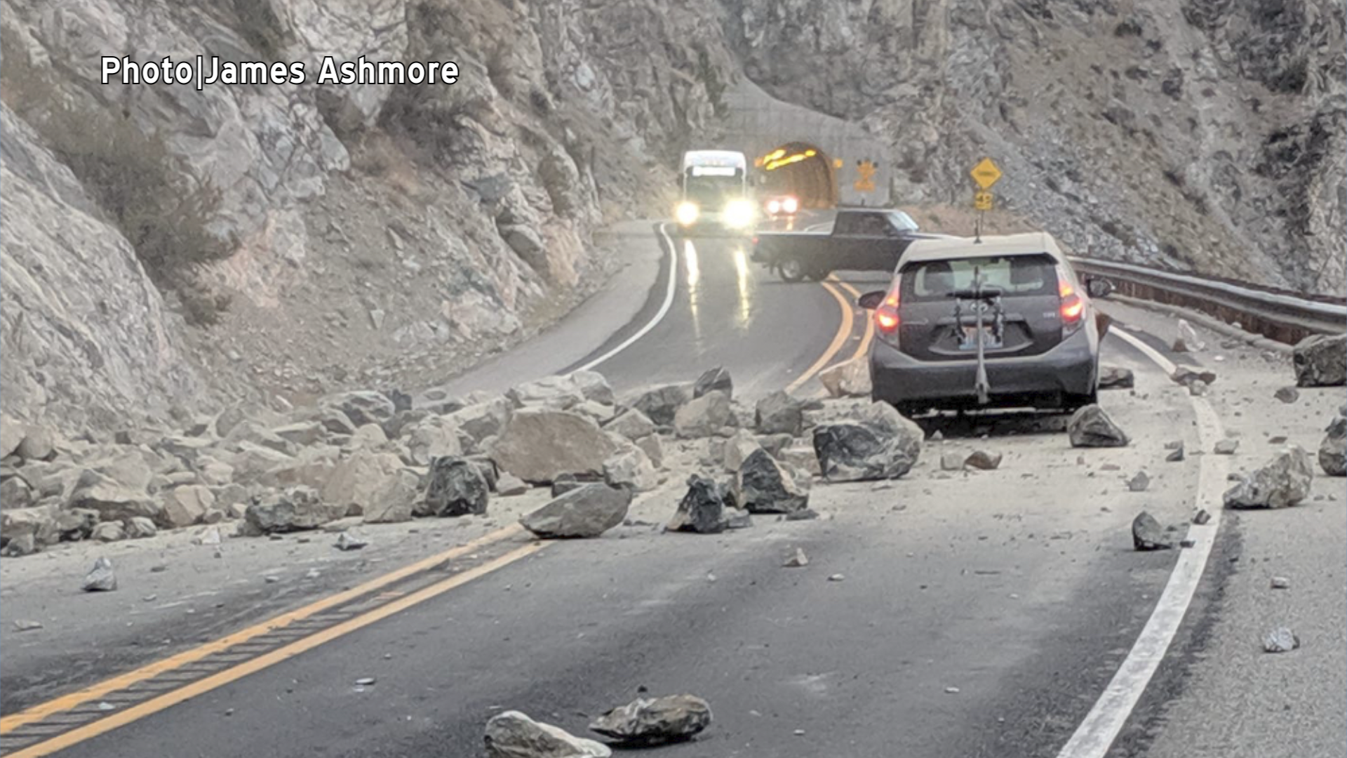 Highway 97A will be closed at least three weeks after rocksides ...