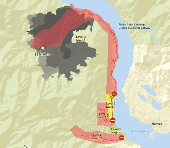 Evacuation notices remain in place but growth of fire off Lake Chelan ...