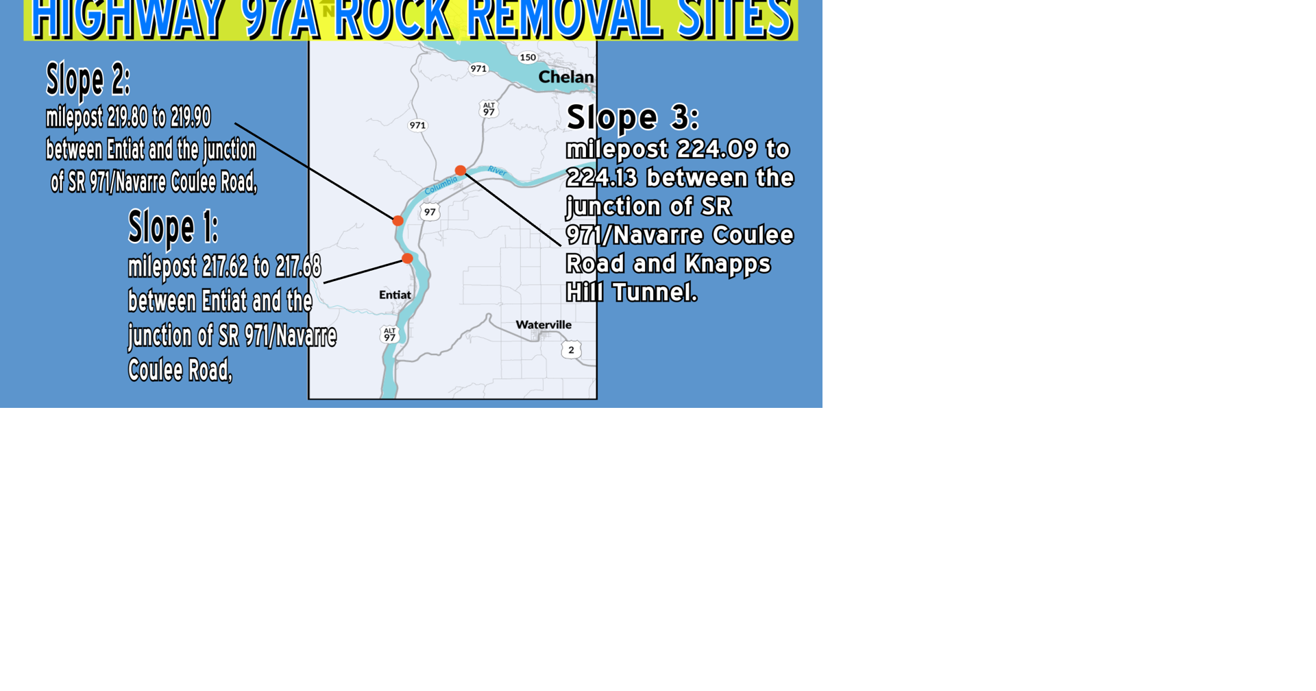 Highway 97A will see closures until the middle of June as rock-removal ...