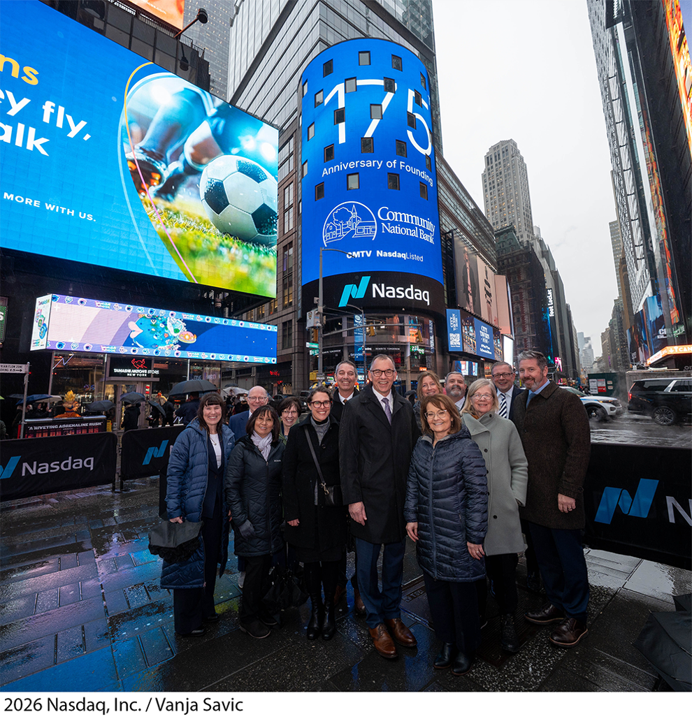 Community National Bank Representatives Ring the Nasdaq Bell in New ...
