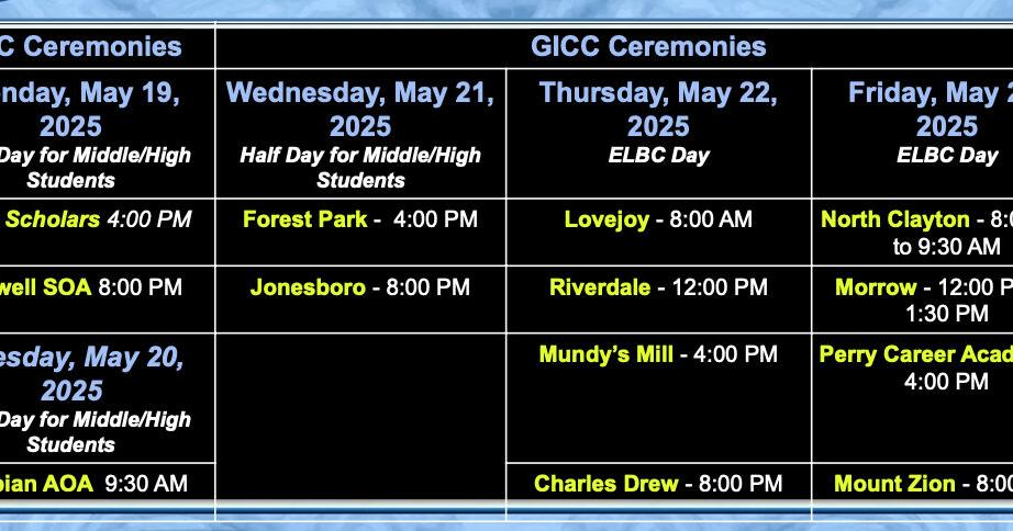 CCPS Announces Proposed 2025 Graduation Schedule | News | news-daily.com