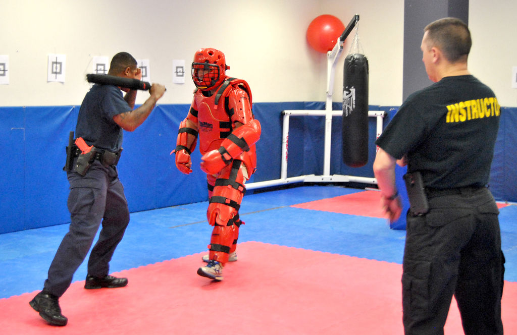 Seeing red: Clayton County Police Academy recruits learn defensive ...