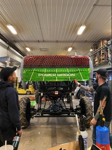 That's a wrap: Hall Brothers truck on display at college football title ...