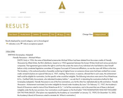 Mad About the Movies | Oscars database sets the record straight | Film ...
