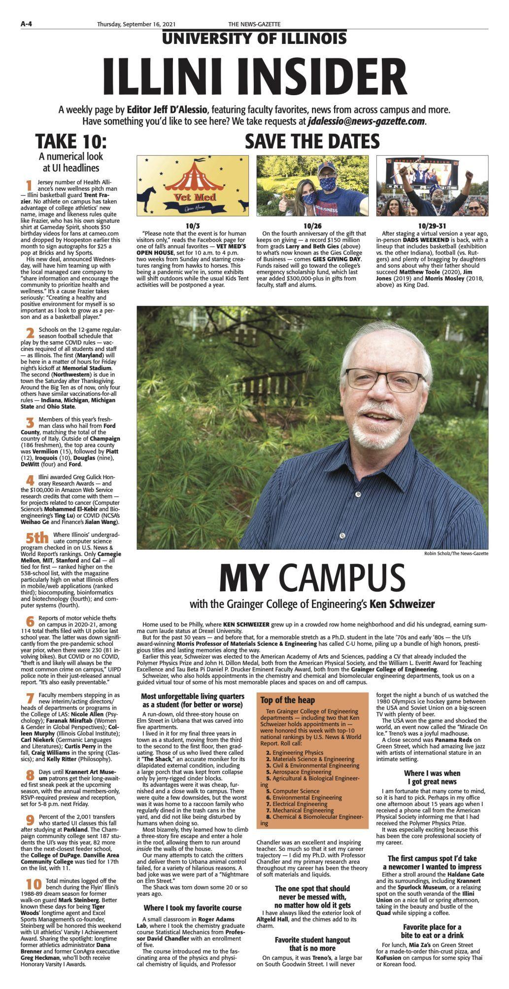 My Campus: Grainger College of Engineering Professor Ken Schweizer ...