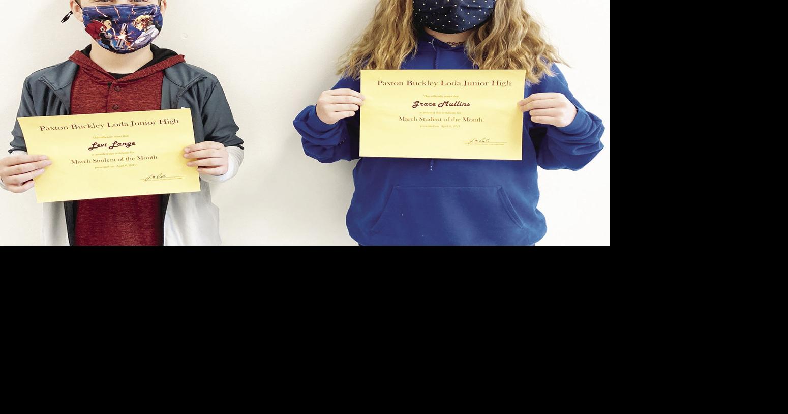 PBL Junior High School names March Students of the Month | Ford County ...