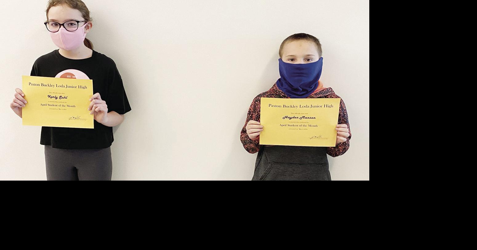 PBL Junior High School names students of the month | Ford County | news ...