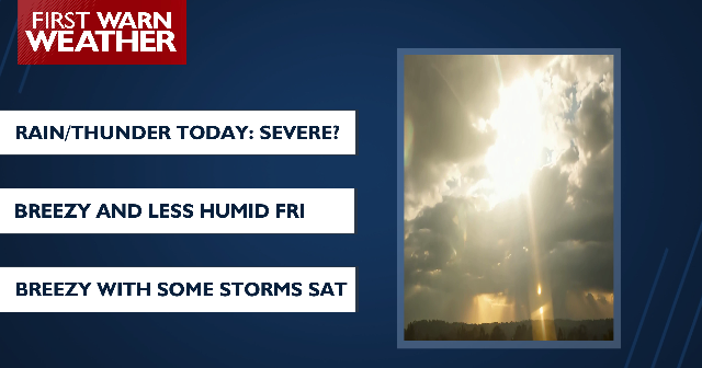Rain and thunder on Thursday with some storms severe or containing ...