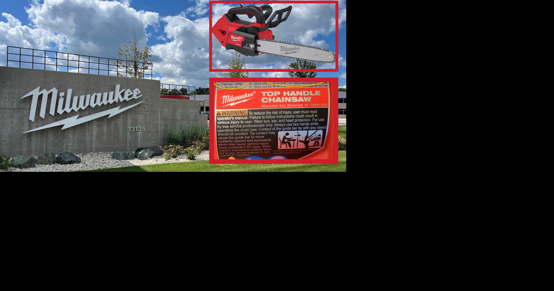 Milwaukee Tool recalls chainsaw over laceration hazard | Regional News | news8000.com