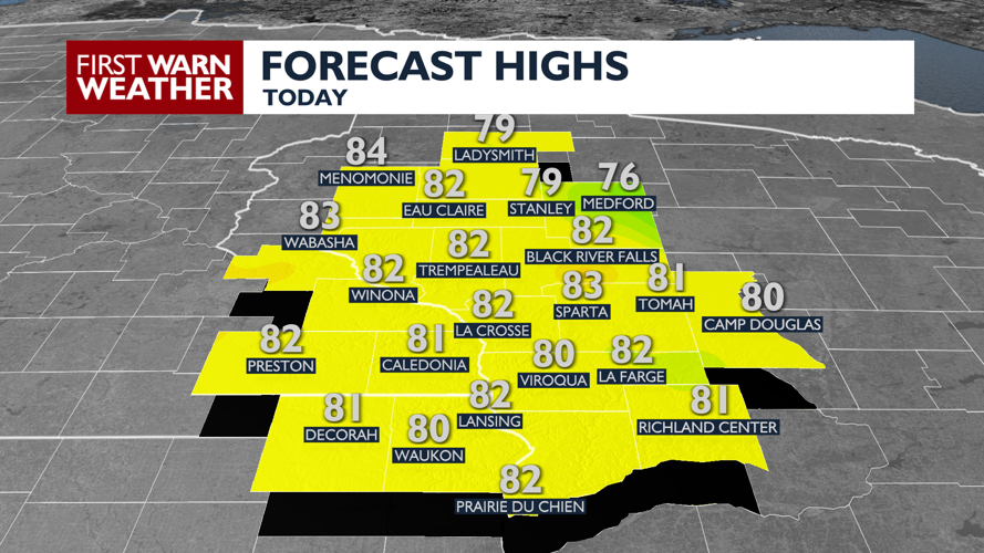 Sunny and cooler today then building high pressure brings heat and ...