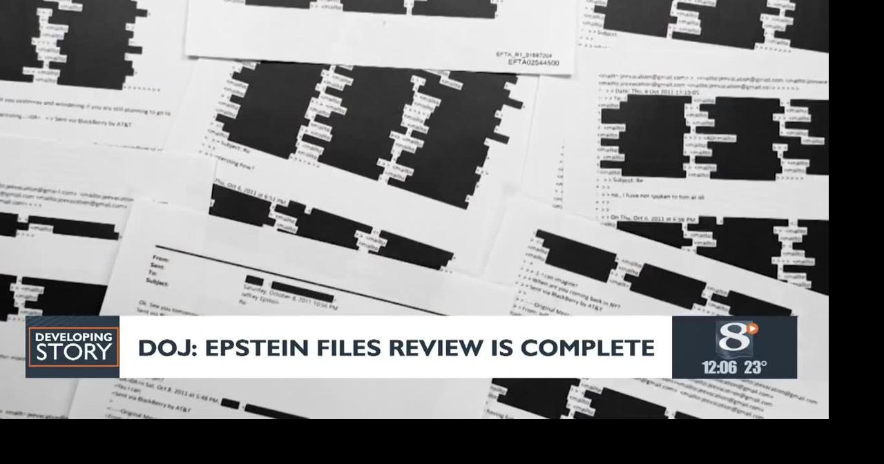 Review of Epstein files complete, DOJ says | Politics | news8000.com