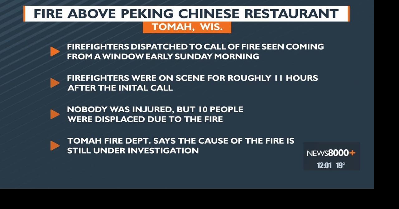 Fire above Peking Chinese Restaurant in Tomah displaces residents ...