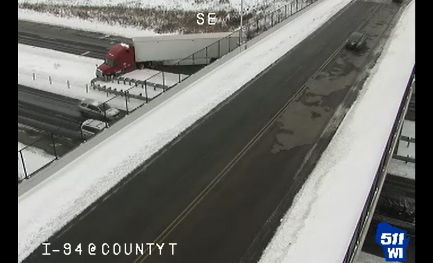 UPDATE: All lanes open after semi-truck jackknifed on I-94 under County ...