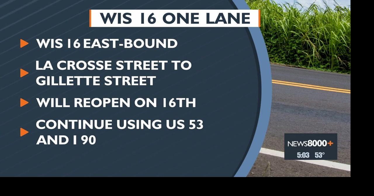 HWY 16 road construction changes start today | News | news8000.com