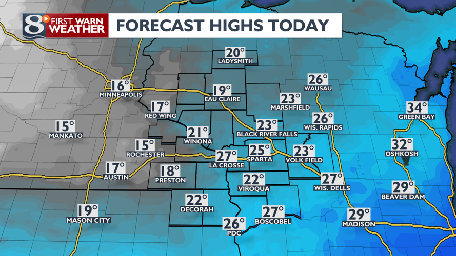 Windy, Chilly, & Cloudy Today | Forecast | news8000.com