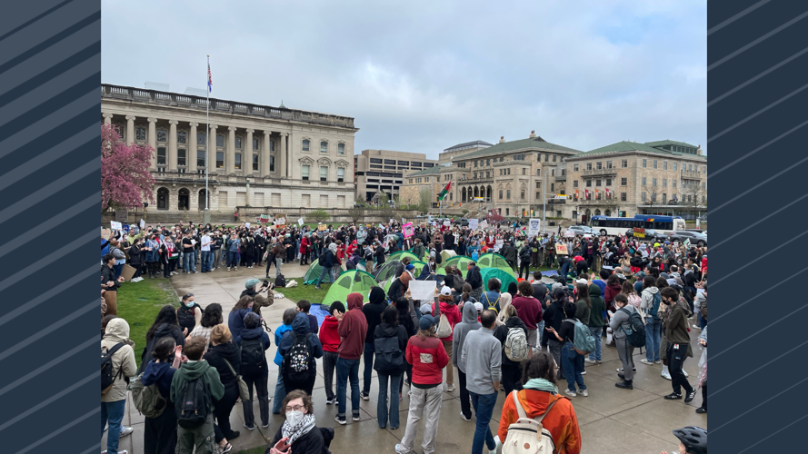 red square uw protest