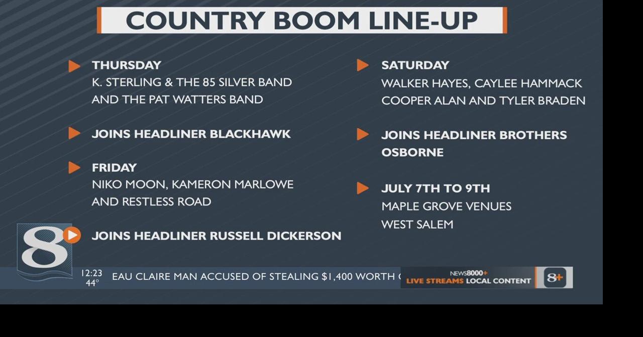 Country Boom announces nine more 2022 acts | Entertainment | news8000.com