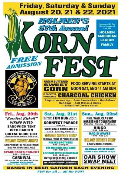 Kornfest returning to Holmen with sweet corn, ‘Golden Knights ...