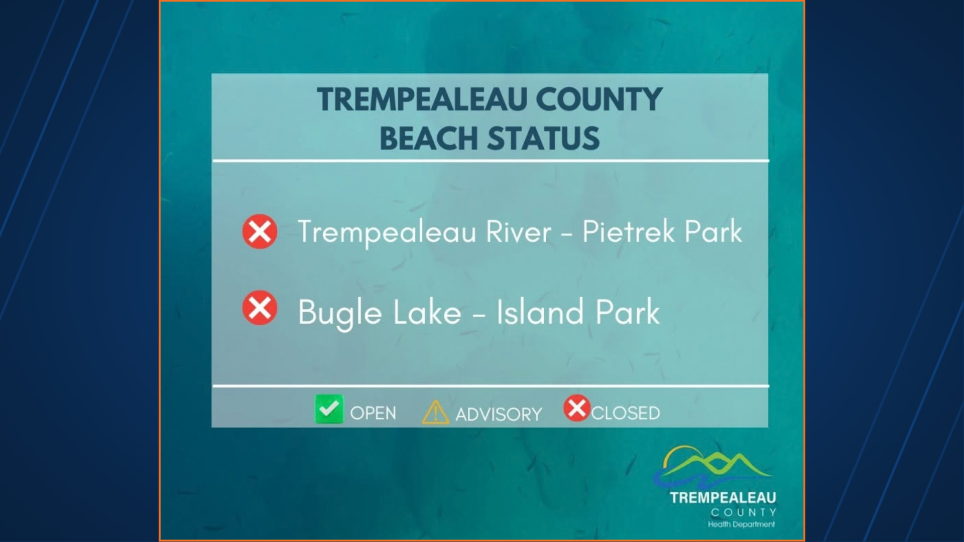 Trempealeau County closes two beaches due to high bacteria levels ...