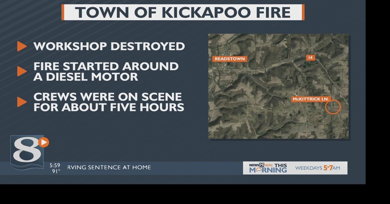 Fire destroys workshop in the Town of Kickapoo | Local News | news8000.com